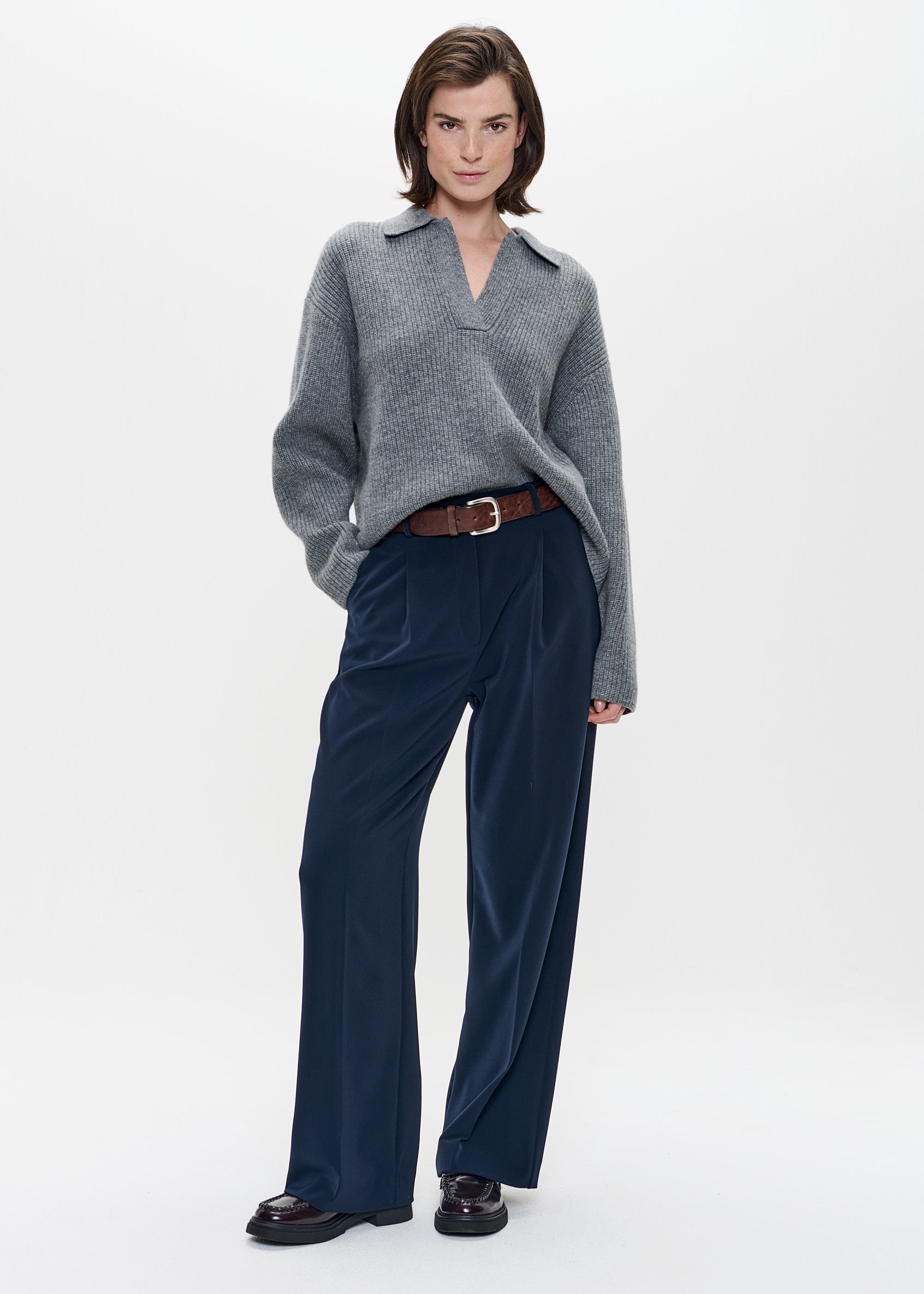 MERINO BOXY POLO KNIT